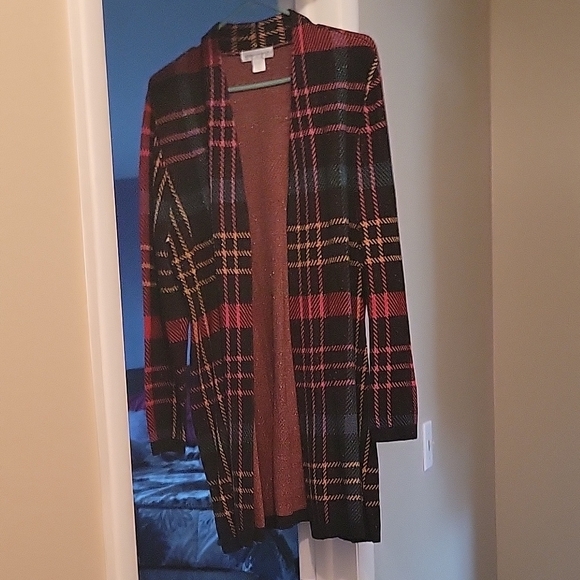Christopher & Banks | Sweaters | Plaid Openfront Cardigan Sweater ...
